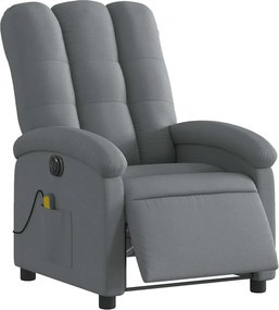 Elektrické masážní polohovací křeslo tmavě šedé textil 3204081
