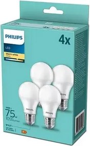 Philips LED žárovka A60 E27 4 ks / 10W / 1055lm / 2700K teplá bílá