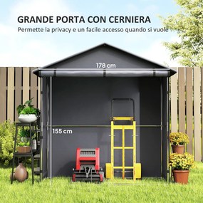 Outsunny Garážový stan 1,1x2m s rolovacím vstupem, provazy a kolíky, pozinkovaná ocel a 420D Oxford venkovní garáž na jízdní kola a zahradní nářadí, …