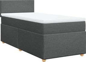 Box spring postel s matrací tmavě šedá 90x200 cm textil 3286557