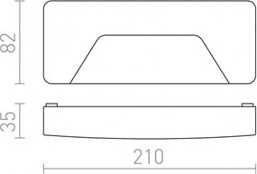 RED R11950 RENO SQ INDR nástěnná šedá 230V LED 3W IP65 3000K - RED - DESIGN RENDL