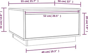 vidaXL Konferenční stolek 55 x 56 x 32 cm masivní borové dřevo [813408] Barva: Černá