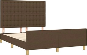 Rám postele bez matrace tmavě hnědý 140 x 190 cm textil 3125376