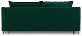 Třímístná rozkládací pohovka rutile 215 cm samet zelená MUZZA