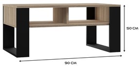TPS Konferenční stolek MODERN 2P - Dub sonoma / Černá