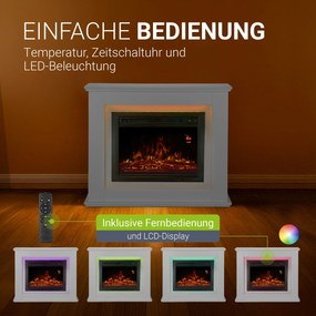 Juskys Elektrický krb s topením a LED efektem plamene Barva: černá, Velikost: trojúhelníková