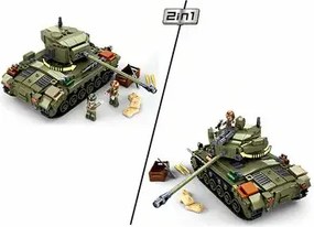 Sluban Army N38-B0860 Střední tank 2v1 a protiletecké dělo / LEGO - ko