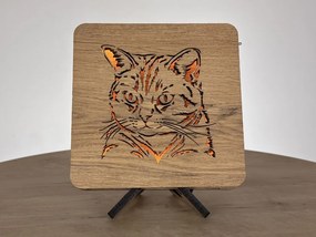 Li-Go "Kočka" lampa 19x19cm provedení povrchu: dub