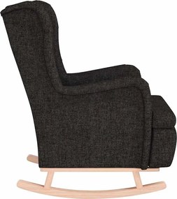 Houpací křeslo s nohami z kaučukovníkového dřeva černé textil 329407