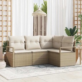 Set pohovek 4 pcs Béžová polyratan 3346361