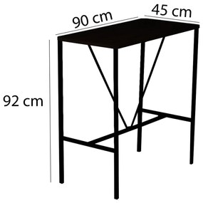 Barový stůl Nathaniel (ořech + černá). 1089604