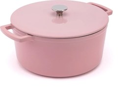 Elmich Smaltovaný litinový hrnec Ember 24 cm - růžová