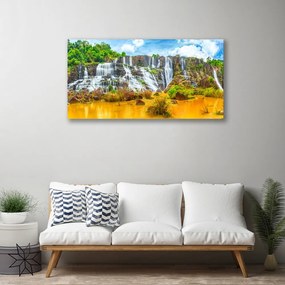 Obraz na plátně Vodopád Stromy Příroda 125x50 cm