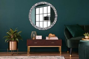 Kulaté zrcadlo s dekorem Květinový vzor fi 90 cm