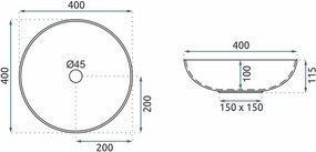 Rea Peru, umyvadlo na desku 400x400x115 mm, vícebarevné, REA-U6031