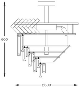 Zuma Line C23910/9 - Lustr na tyči LYON 9xE14/40W/230V zlatá