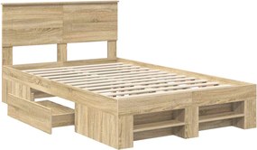 Rám postele s čelo Sonoma dub 120 x 200 cm Kompozitní dřevo 3408783