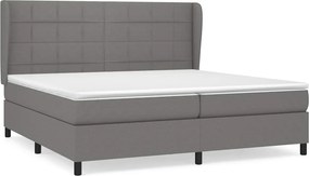 Box spring postel s matrací tmavě šedá 200x200 cm textil 3127990