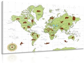 Obraz mapa se zvířaty
