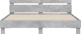 Rám postele s čelem betonově šedý 160 x 200 cm kompozitní dřevo 3207409
