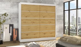 FN Skříň Baja IV 200 cm bílá/dub artisan