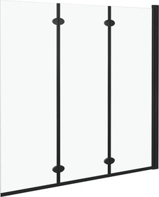 Skládací sprchový kout se 3 panely ESG 130 x 138 cm černý 147191