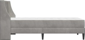 Rám postele s matrací s matrací Světle šedá 90 x 200 cm samet 3414771