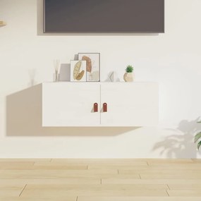 Nástěnná skříňka bílá 80 x 30 x 30 cm masivní borové dřevo