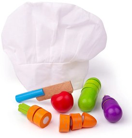 Bigjigs Toys Dřevěná krájecí zelenina s čepicí