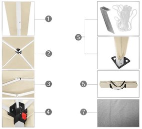 Malatec Zahradní párty stan, altán, 3x3m, béžový, 7898 5900