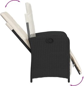 3dílný bistro set s poduškami černý polyratan 3212450