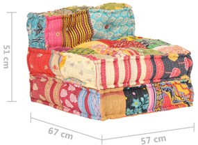 vidaXL Marketos Modulární pouf patchwork textil