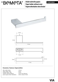 Bemeta Design VIA: Držák toaletního papíru -