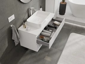 Mexen Rivel, koupelnová skříňka 100 cm, 2 zásuvky, drážkovaná, bílá matná, 91A20-10047-2-BFF01