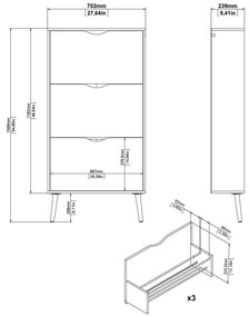 Botník v dubovém dekoru Tvilum Oslo