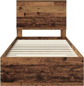 Rám postele s čelo Staré dřevo 90 x 190 cm Kompozitní dřevo 3411366