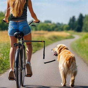 PawHut vodítko na kolo pro psy Snadná instalace a demontáž Vodítko pro psy na kolo, cyklistiku, výcvik, běhání, černé