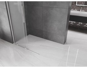 Mexen Velar L, posuvná sprchová zástěna Walk-in 90 x 200 cm, 8mm sklo námraza, chromová, 871-090-003-33-01