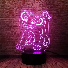 3D LED Lampička Simba Lví král