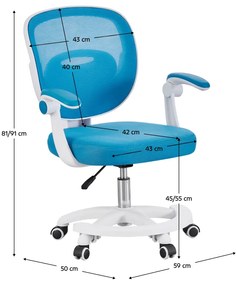 Kondela Otočná židle, modrá/bílá, TRIXI TYP 2