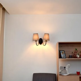 Nástěnná lampa MALBO 2xE27/15W/230V šedá/černá