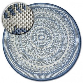 Kusový koberec Vitráž modrý kruh 120cm