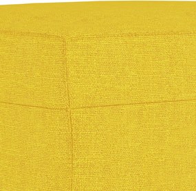 3místná pohovka s podnožkou světle žlutá 180 cm textil 3201156
