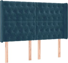 Box spring postel s matrací a LED tmavě modrá 140x200 cm samet 3139749