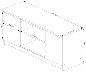 TV stolek Tonon 120 cm venge/sonoma