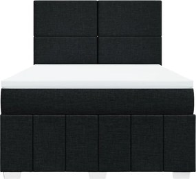 Box spring postel s matrací černá 160x200 cm textil 3294014