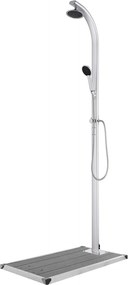 Zahradní sprcha s šedou základnou 220 cm hliník 3070796
