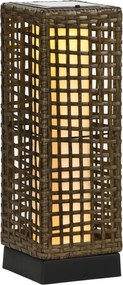 Outsunny solární lampa ratan, vodotěsná, se světelným senzorem, LED venkovní světlo, 15,5x15,5x46cm| Aosom