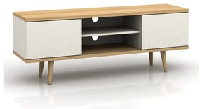 Bílý TV stolek v dekoru dubu 140x52 cm Alana - Støraa