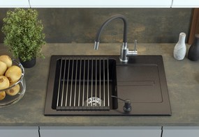 Černá/nerez ohebná kuchyňská dřezová baterie QUADRON MAGGIE